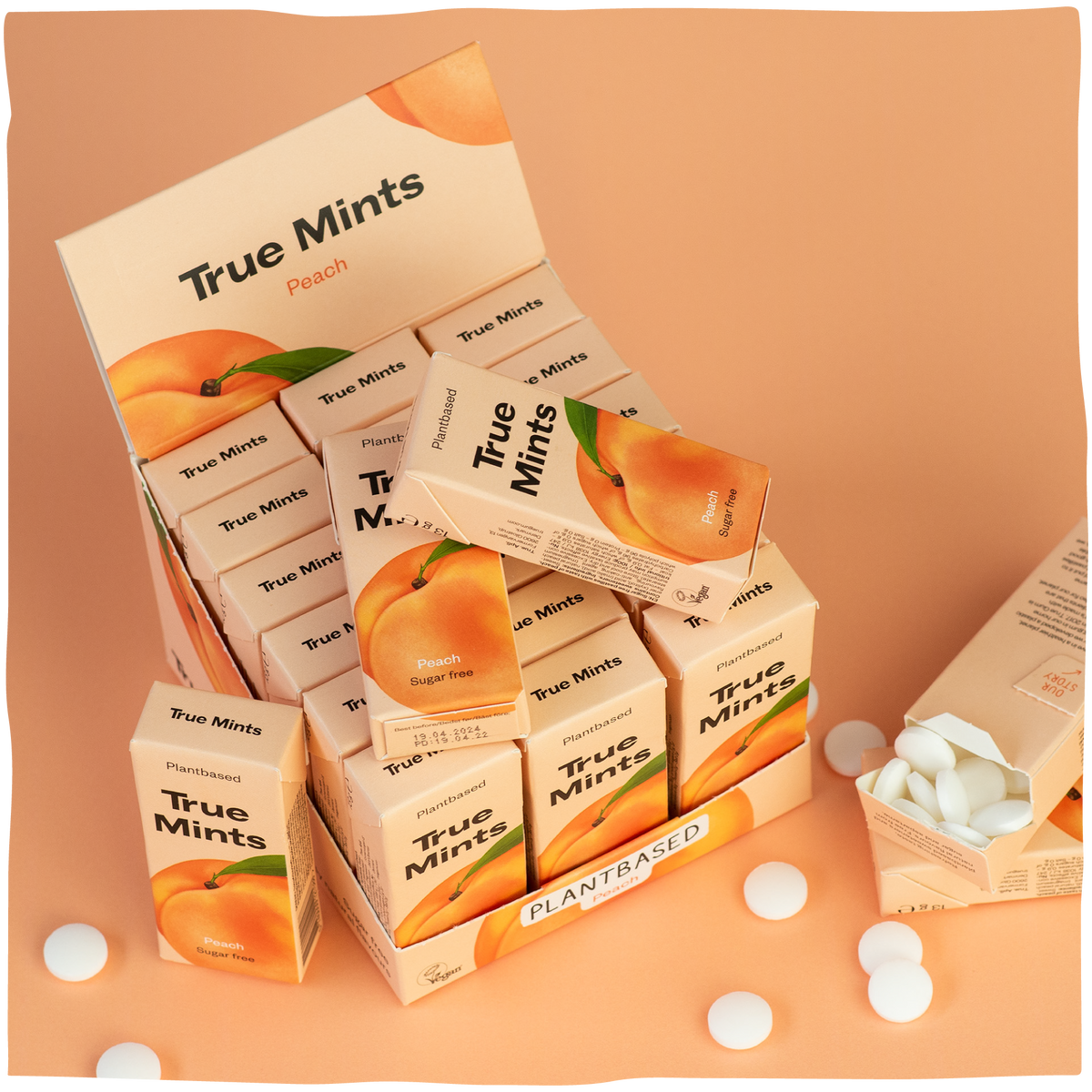 Sugar-free Peach Pastilles | Shop True Mints – True Co